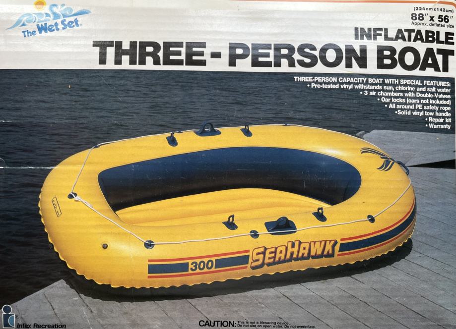 Čamac na napuhavanje SeaHawk 300 za 3 osobe s 2 aluminijska vesla