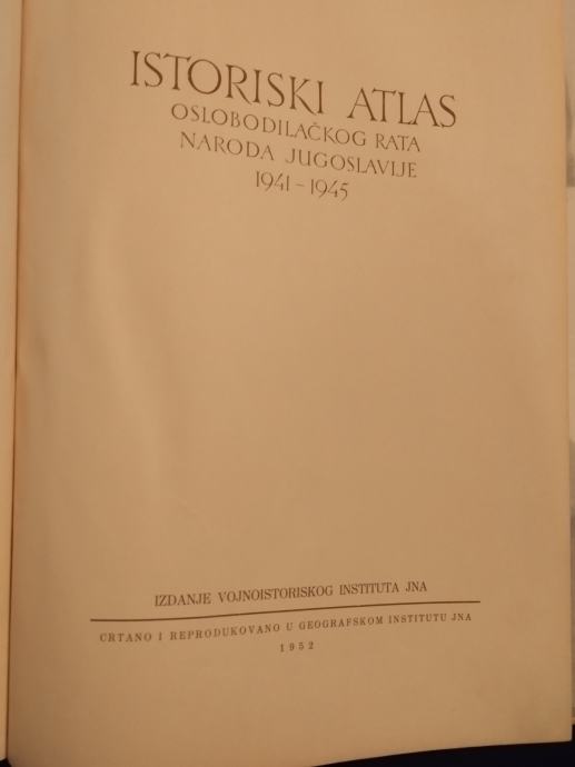 Istorijski atlas oslobodilačkog rata naroda Jugoslavije 1941-1945