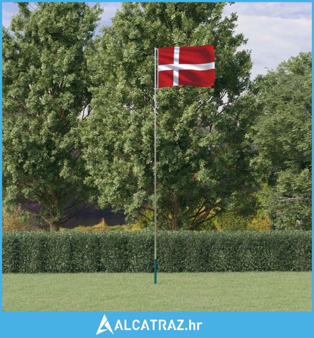 Danska zastava i jarbol 5,55 m aluminijska - NOVO