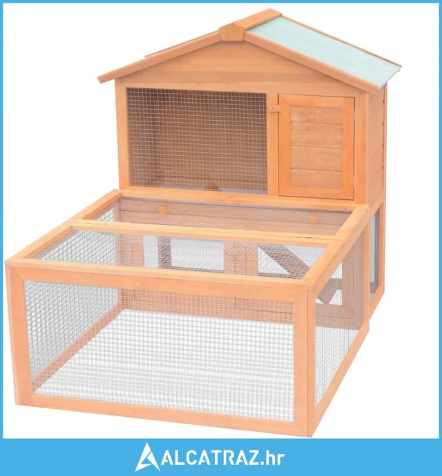 Drveni Kavez za Kuniće / Zečeve s Vanjskim Izlazom - NOVO