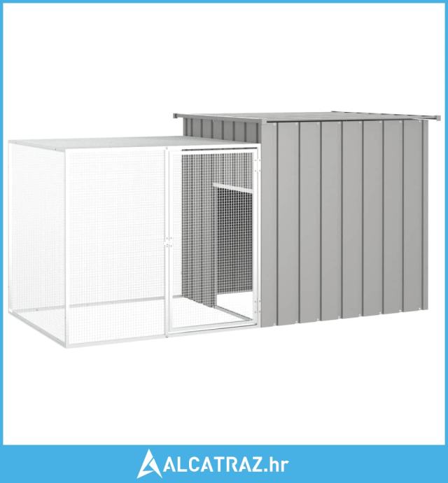 Kavez za zečeve sivi 200 x 91 x 100 cm od pocinčanog čelika - NOVO