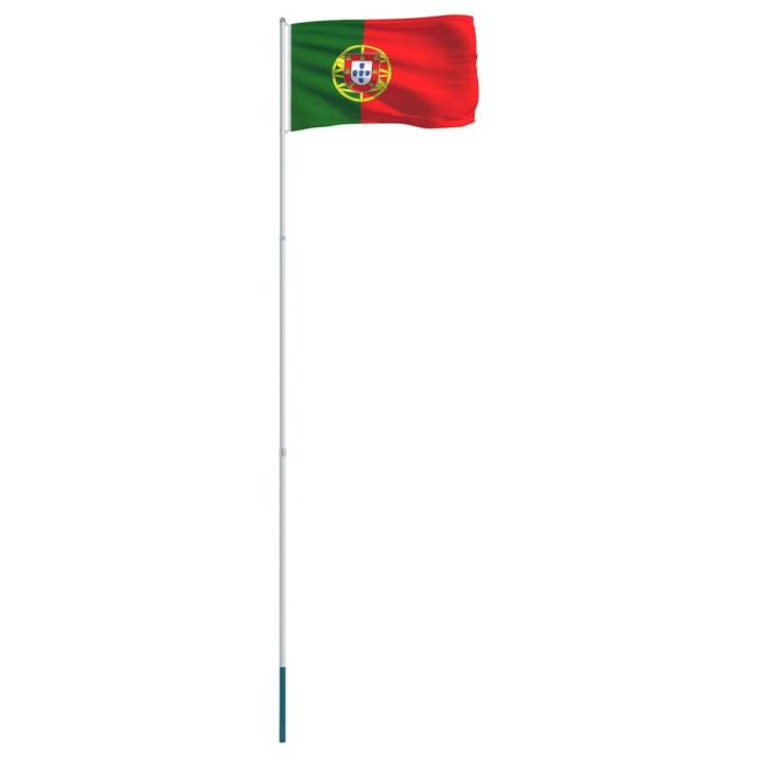 Portugalska zastava s aluminijskim stupom 4 m - NOVO