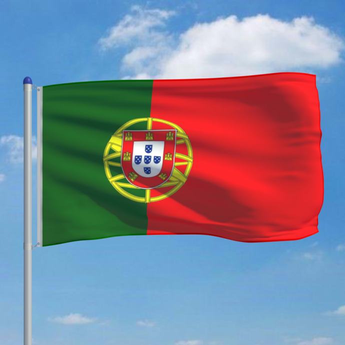 Portugalska zastava s aluminijskim stupom 6 m - NOVO