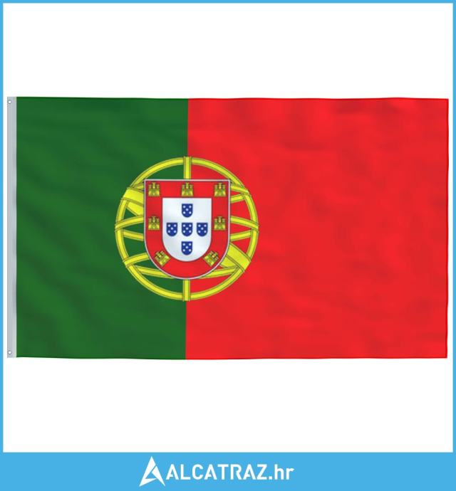Portugalska zastava i jarbol 5,55 m aluminijski - NOVO