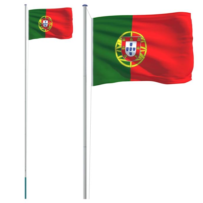 Portugalska zastava i jarbol 6,23 m aluminijski - NOVO