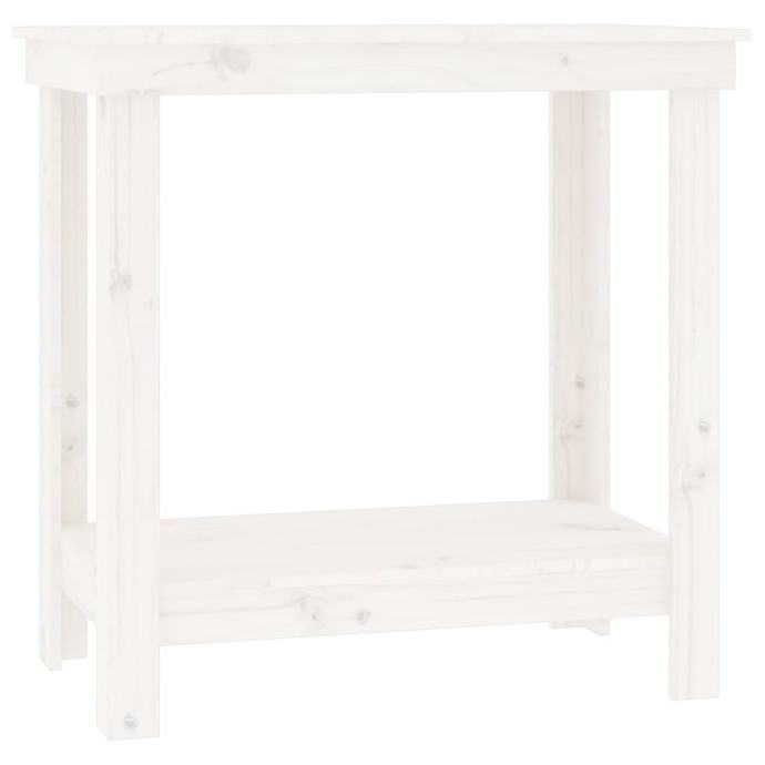 Radni stol bijeli 80 x 50 x 80 cm od masivne borovine - NOVO