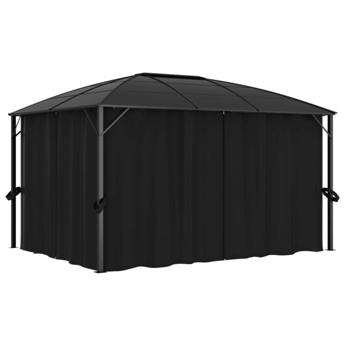 Sjenica Sa Zastorima 400 X 300 X 265 Cm Antracit NOVO