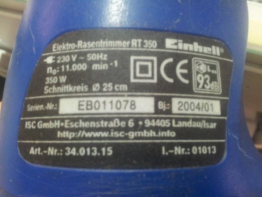 TRIMER ROYAL EINHELL RT 350, POTPUNO ISPRAVAN, U DOBROM STANJU!!!