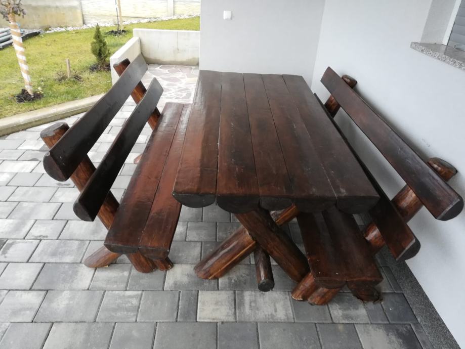 Drveni stol i dvije klupe ....povoljno