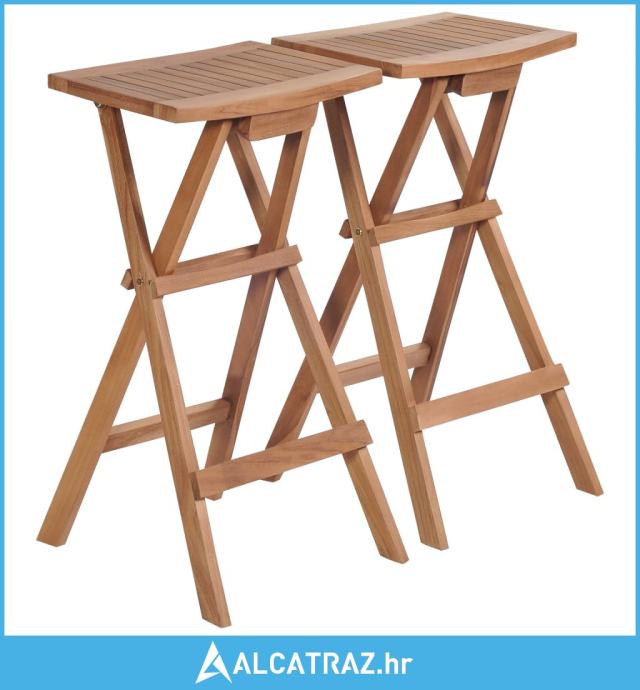 Sklopivi barski stolci od masivne tikovine 2 kom - NOVO