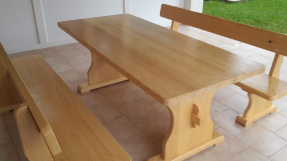 Drveni/Masivni stol/Klupe/Vrtne garniture