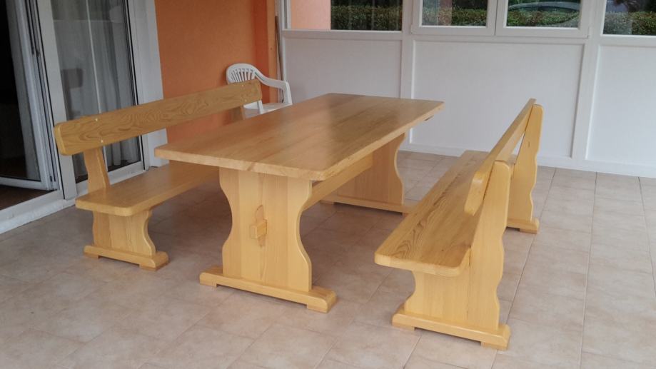 Drveni/Masivni stol/Klupe/Vrtne garniture