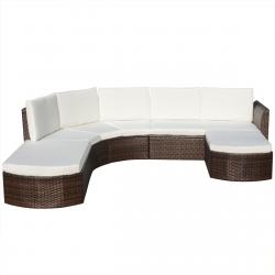 vidaXL Vrtni Sofa Set 16 kom Poli Ratan Smeđi(41886)