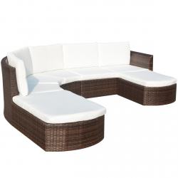 vidaXL Vrtni Sofa Set 16 kom Poli Ratan Smeđi(41886)