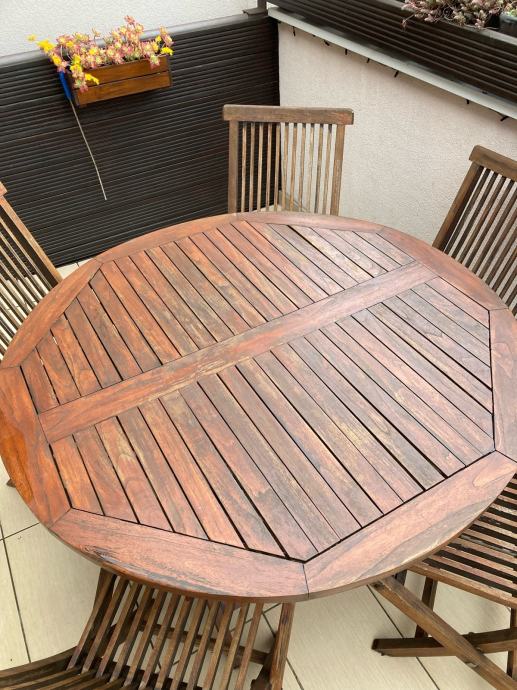 Vrtna garnitura okrugli stol 120 cm i 5 stolaca