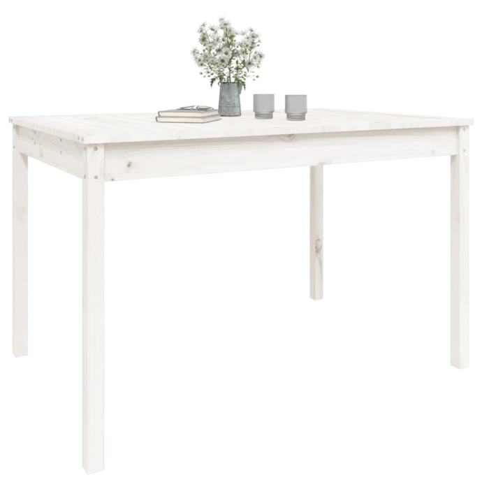 Vrtni stol bijeli 121x82,5x76 cm od masivne borovine - NOVO