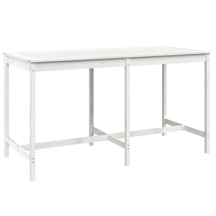 Vrtni stol bijeli 203,5 x 90 x 110 cm od masivne borovine - NOVO