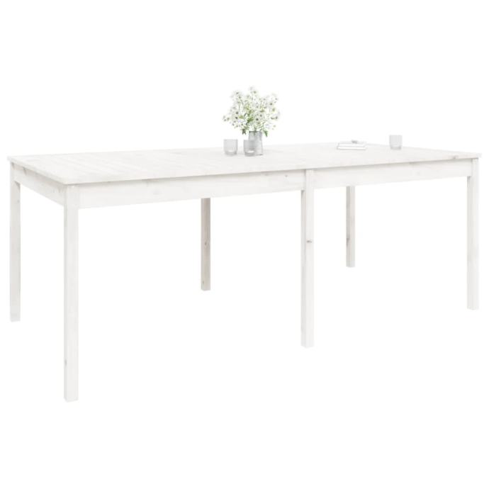 Vrtni stol bijeli 203,5x100x76 cm od masivne borovine - NOVO