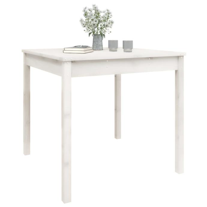 Vrtni stol bijeli 82,5 x 82,5 x 76 cm od masivne borovine - NOVO