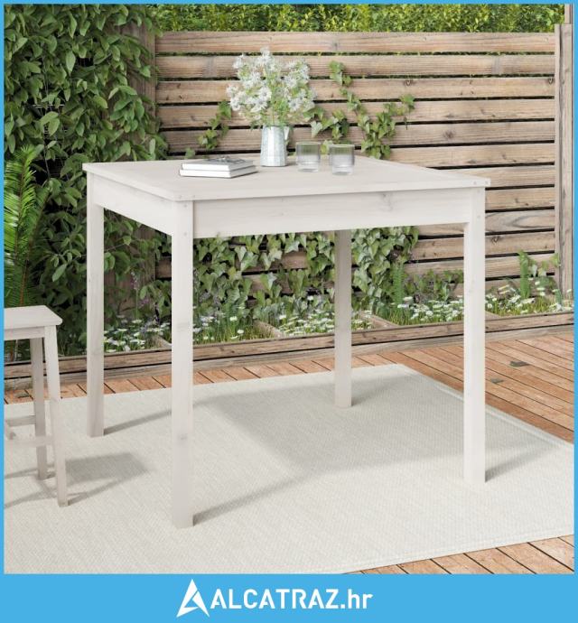 Vrtni stol bijeli 82,5 x 82,5 x 76 cm od masivne borovine - NOVO