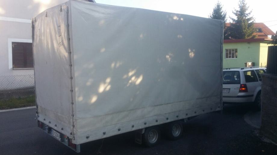 Auto prikolica anssems..plus al.konstrukcija i cerada..navoz i vitlo ...