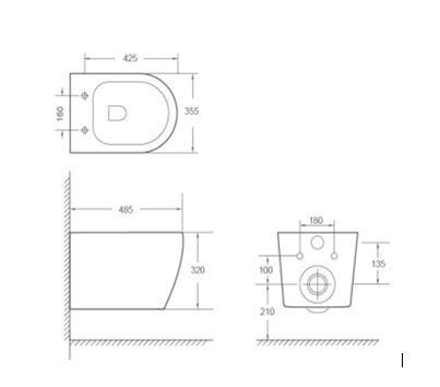 ARMAL SIRIUS-V2 WC ŠKOLJKA VISEĆA bijela sjaj; sa WC sjedalicom; rimle