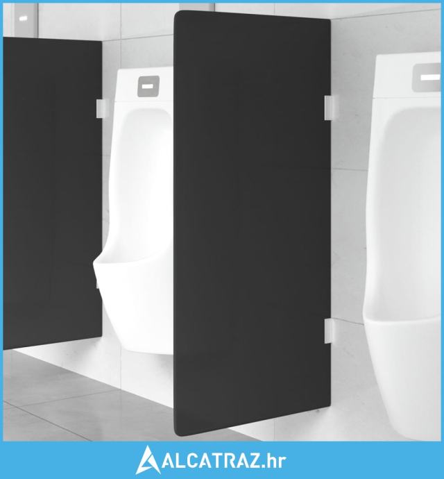 Zidna pregrada za pisoar crna 90 x 40 cm od kaljenog stakla - NOVO