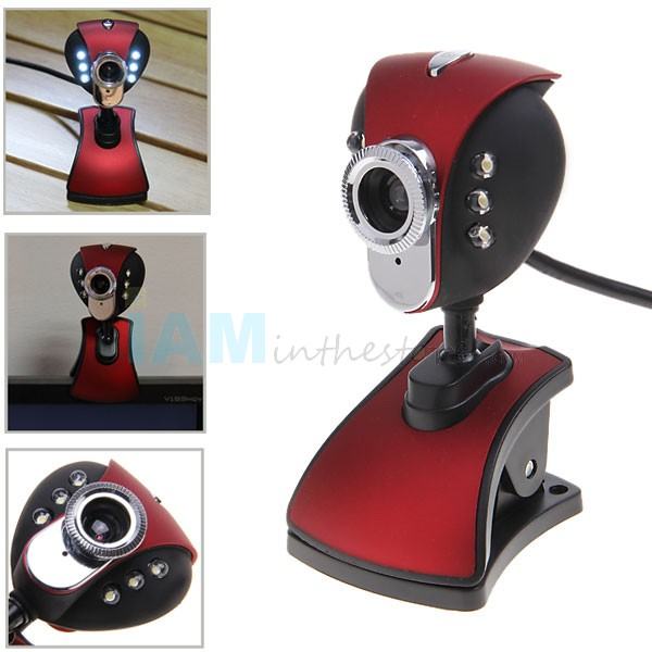 USB web kamera 8MP crvena za laptop stolno računalo + poklon
