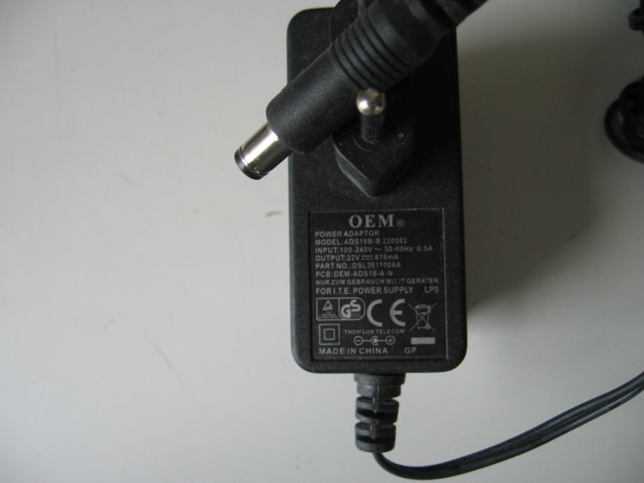 Adapter ispravljač 22V 818mA za router Thomson TG782 wireless modem
