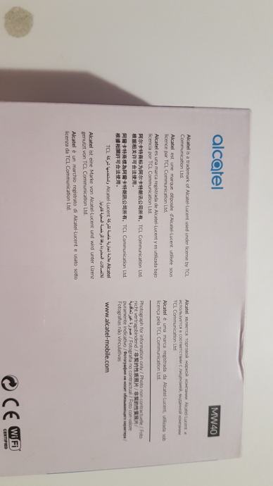 Alcatel MW40V Mobile WiFi 4G LTE Router otključan na sve mreže