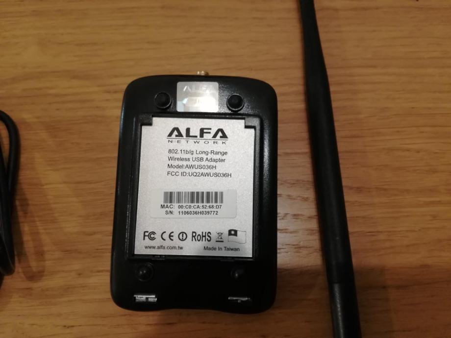 ALFA AWUS036H 802.11 b/g USB WIFI Adapter