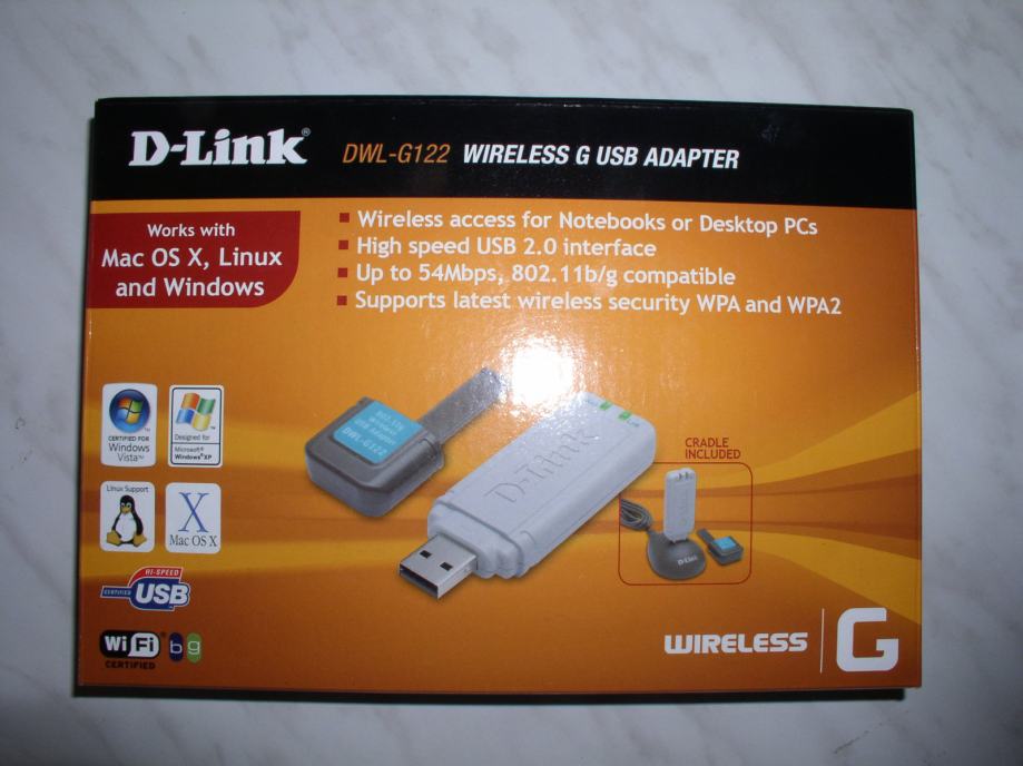 D-LINK DWL-G122 BEZICNI USB ADAPTER - NOVO