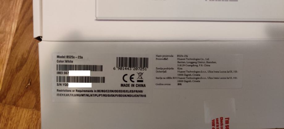 Huawei B525 B525s-23a 4G router modem WiFi WLAN LTE Cat6 otključan