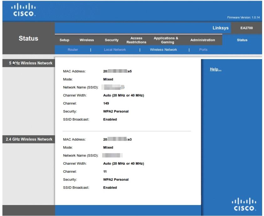 Linksys Cisco EA2700 Gigabit Wifi Router Dual Band N600