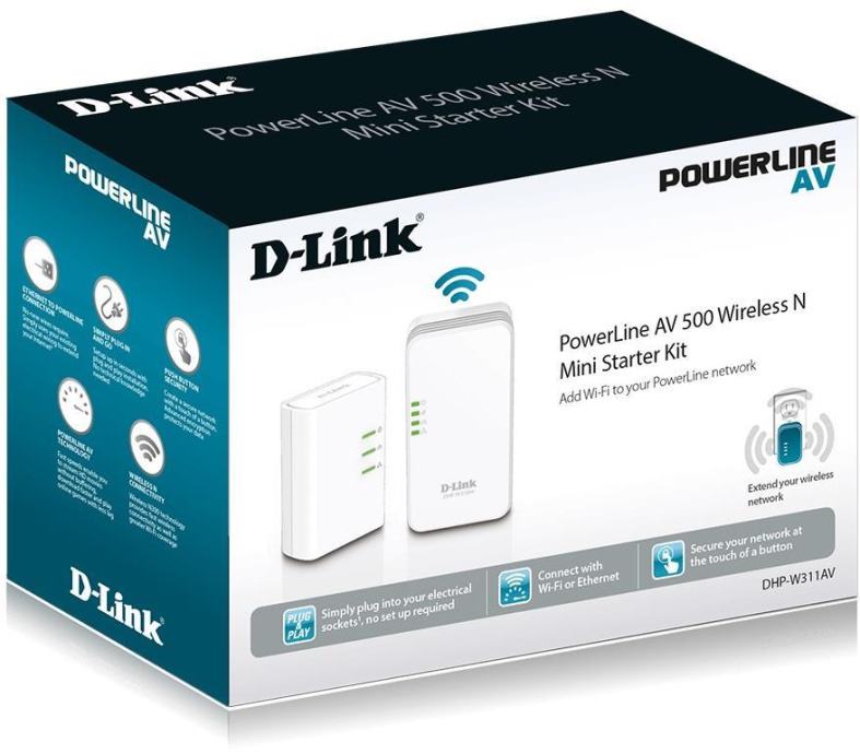 Powerline mrežni adapter D-LINK DHP-W311AV 500 Wireless N Mini Starter