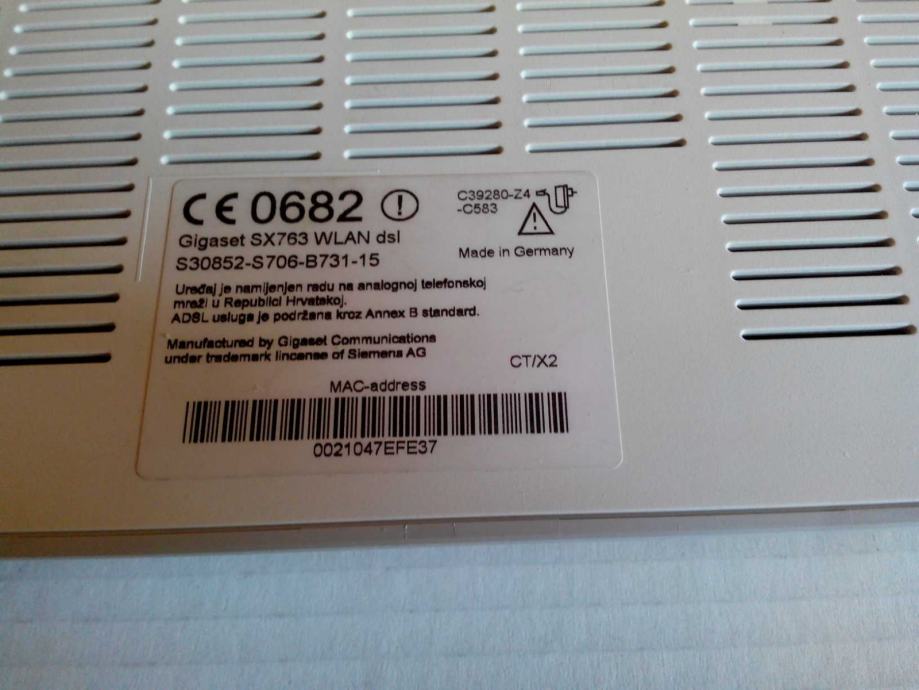 Siemens SX763, ADSL wifi router, modem