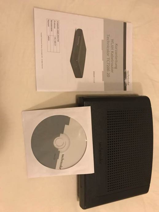 Technicolor TC7200.20 wireless router 4x 1000 Mbit LAN komplet