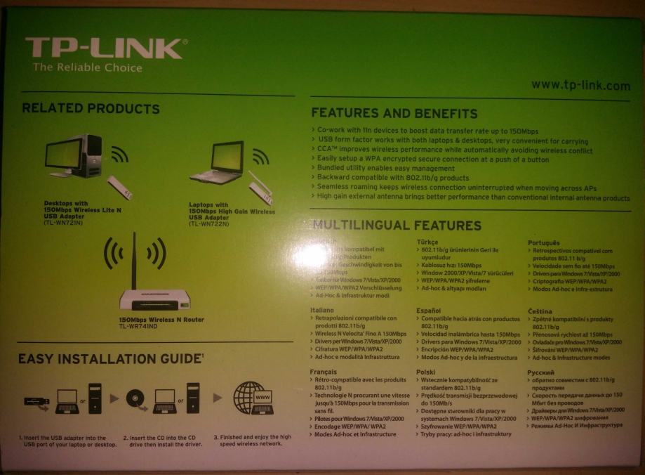 TP-Link 722N wireless bežični adapter sa 4dBi antenom