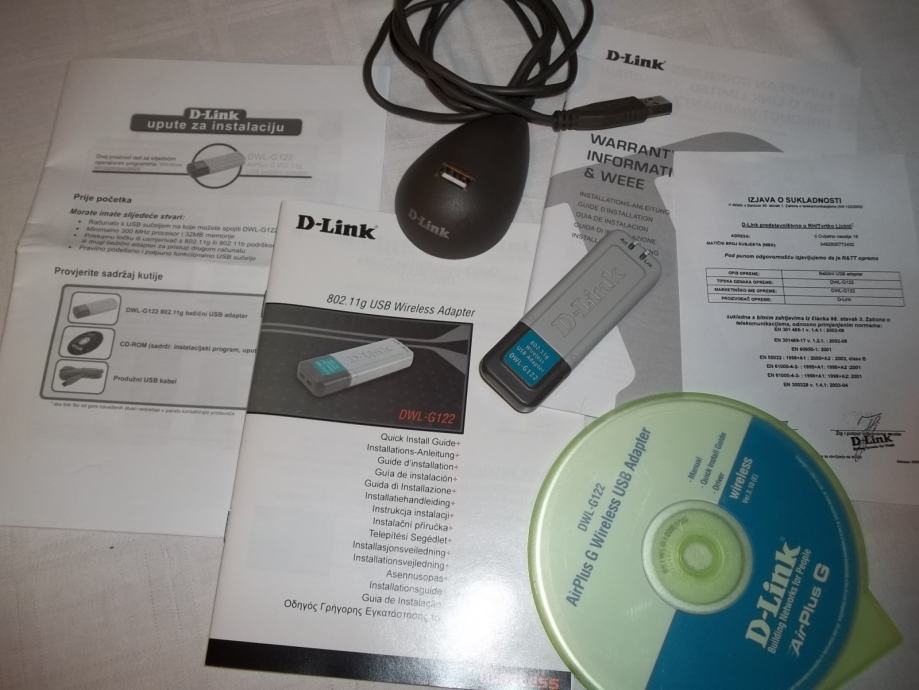 USB wireless adapter D-LINK DWL-G122 - Stick za Wi-Fi internet