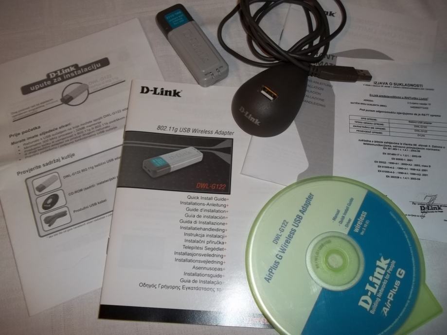 USB wireless adapter D-LINK DWL-G122 - Stick za Wi-Fi internet