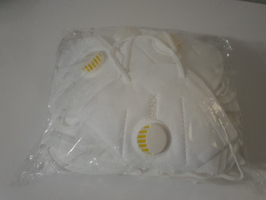 25 kom 4-slojnih zaštitnih maski KN95 / FFP2 s ventilom