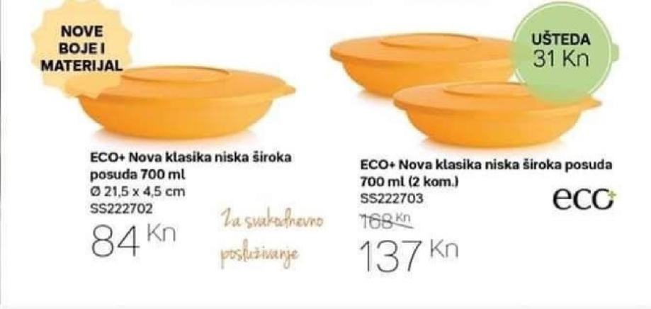 Tupperware eco nova klasika niska široka posuda 700 ml