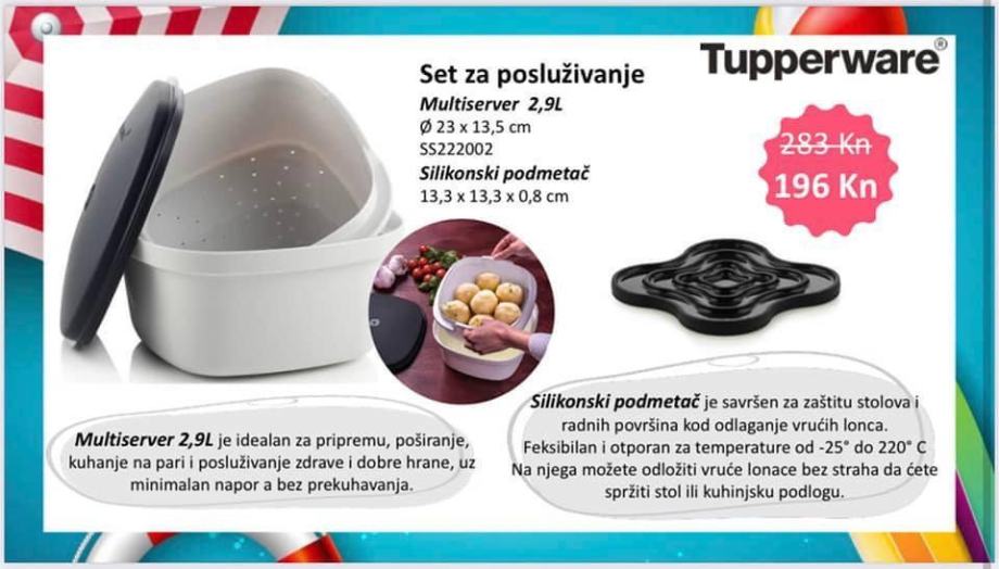 Tupperware set MultiServer 2,9L + silikonski podmetač