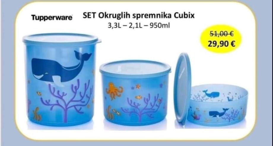 Tupperware set okruglih spremnika Cubix