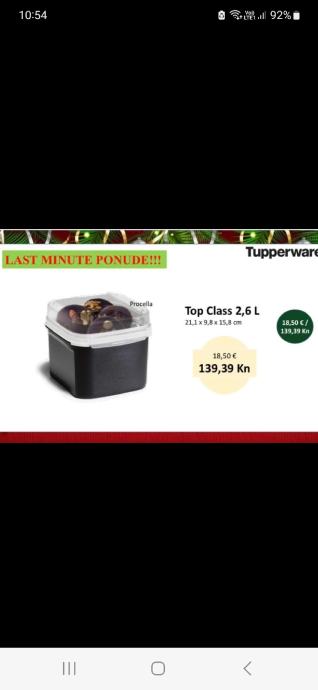Novi Tupperware spremnik Top Class 2.6 l