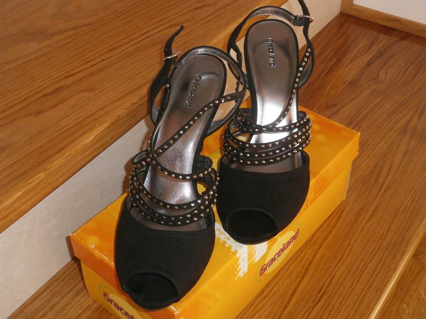 Crne svećane štikle sandale