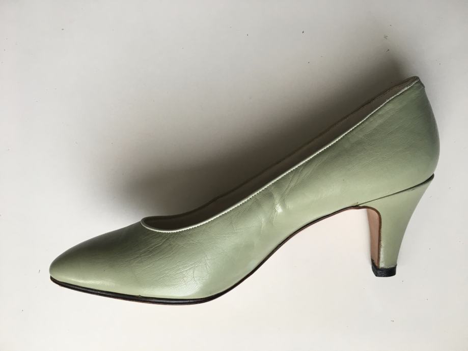 Vintage kožne mentol zelene salonke br. 36 SHIMCO London (Italija)