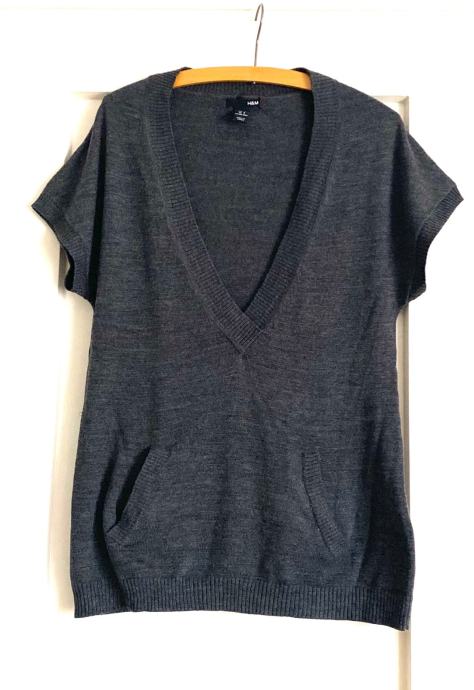 Pulover sivi bez rukava