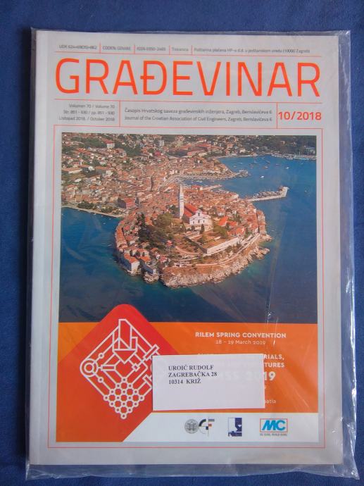 Časopis Hrvatskog saveza građevinskih inženjera GRAĐEVINAR, 10/2018