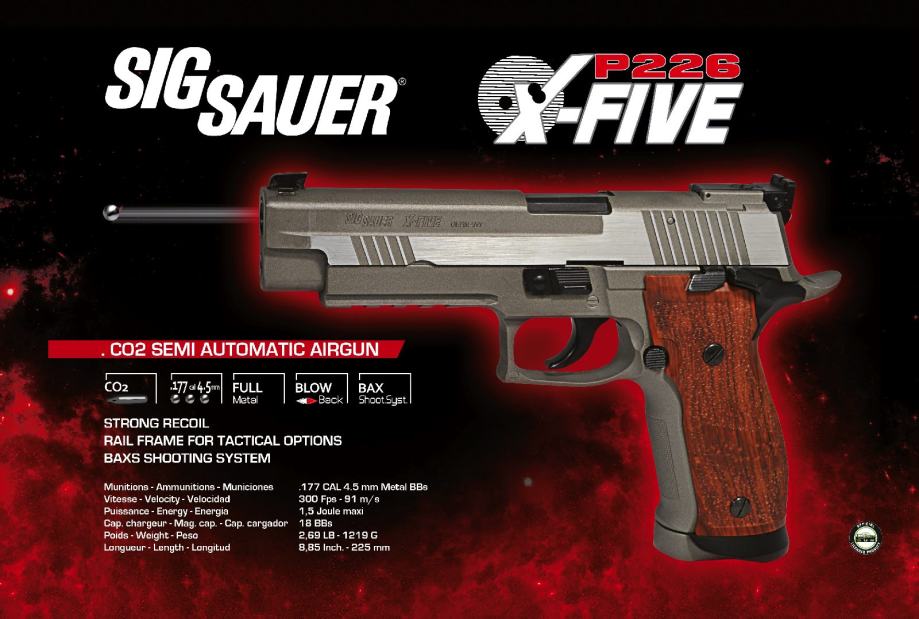 SIG SAUER X-FIVE 4.5/0.177mm BB CO2 zračni pištolj